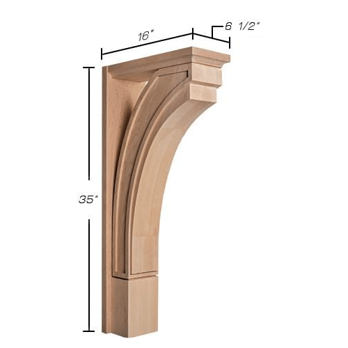 Linea Collection, Modern Corner Post, 7"w x 35"h x 16''d — Mouldings.com