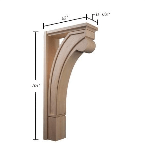 Linea Collection, Modern Corner Post, 7"w x 35"h x 16''d — Mouldings.com