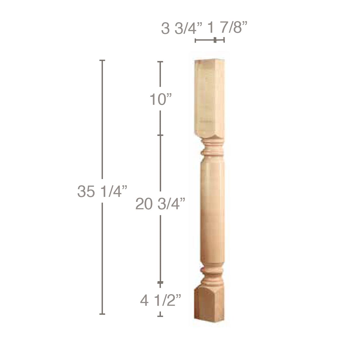 35.25" Plain Classic Half Column Cherry, 1 Pair — Mouldings.com