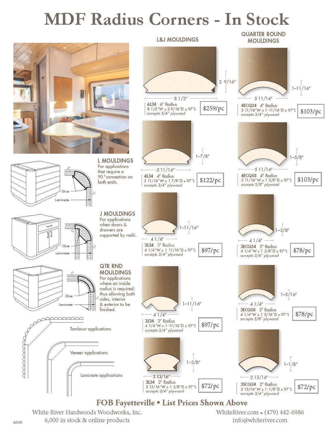 MDF Radius Corners, Econo Qtr Rnd (accepts 3/4" plywood), 3" Radius, 4 ...