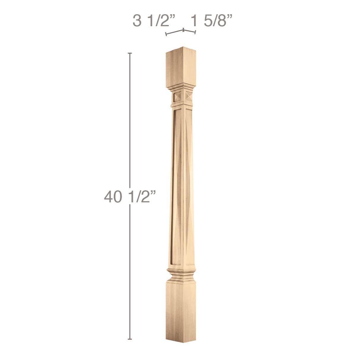 Apex Bar Column Half, 1 Pair, 3 1/2"w x 40 1/2"h x 1 5/8"d — Mouldings.com