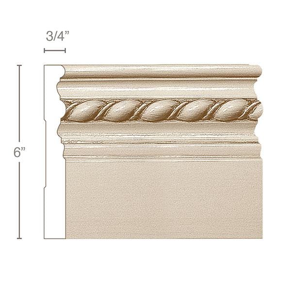 Rope Base (Repeats 1 1/4), 6''w x 3/4''d — Mouldings.com