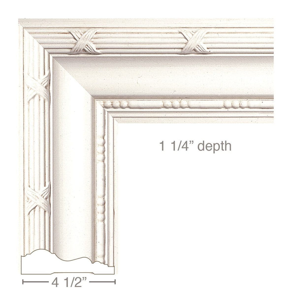 Reed & Ribbon with Bead & Barrel (Repeats 4 3/4), 4 1/2''w x 1 1/4''d ...