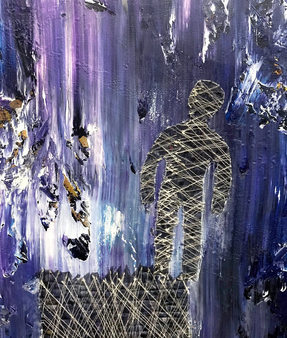 The Edge, 48"H x 36"W acrylic abstract painting on 1 ½” wrapped canvas ...