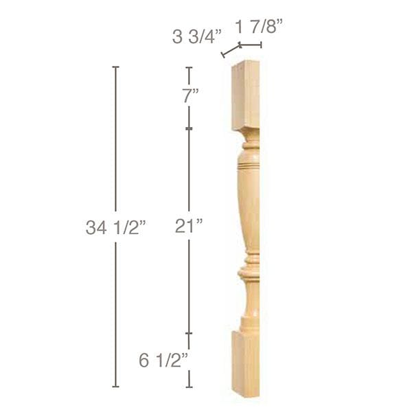 Carved Dromborg Column Half, 1 Pair, 3 3/4"w x 34 1/2"h x 1 7/8"d ...