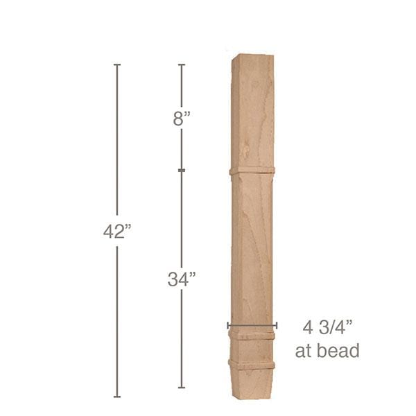 Transitional Square Bar Column, 4 3/4"sq. x 42"h — Mouldings.com