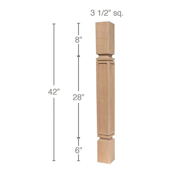 Mission Bar Column, 3 1/2"sq. x 42"h — Mouldings.com