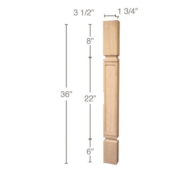 Mission Island Split Column, 1 Pair, 3 1/2"dw x 36"h x 1 3/4"d ...