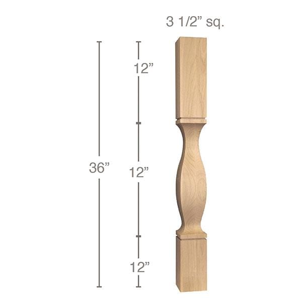 Classic Square Cam Island Column, 3 1/2"sq. x 36"h — Mouldings.com