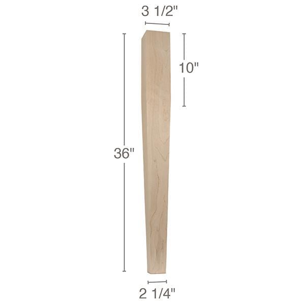 Contemporary 4 sided Tapered Square Island Column, 3 1/2"sq. x 36"h ...