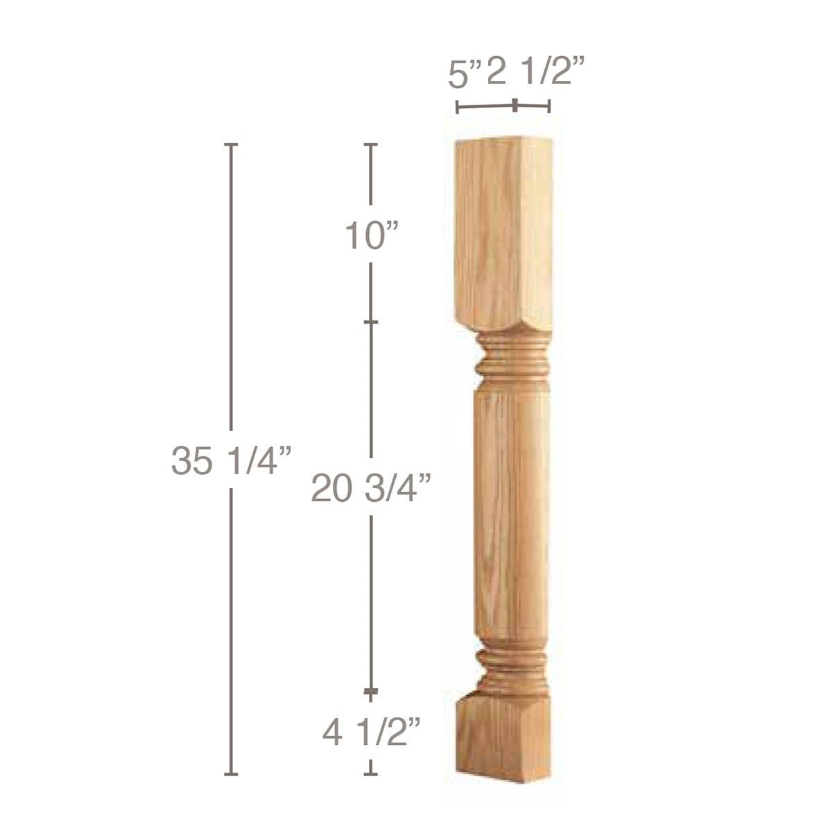 Traditional Classic Column Half, 1 Pair, 5"w x 35 1/4"h x 2 1/2"d ...