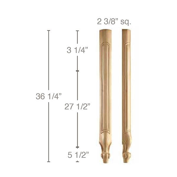 French Queen Anne Leg, 2 3/8"sq. x 36" — Mouldings.com