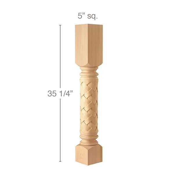 Roman Weave Column, 5"sq. x 35 1/4"h — Mouldings.com