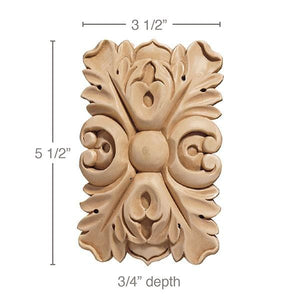 Medium Rectangular Rosette (Sold 2 per card), 3 1/2''w x 5 1/2''h x 3 ...