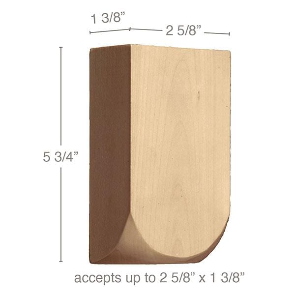Medium End Block, 2 5/8''w x 5 3/4''h x 1 3/8''d, (accepts medium capi ...