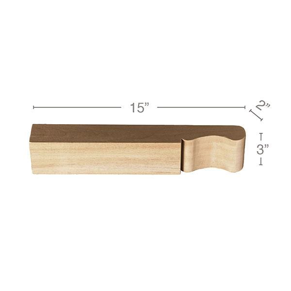 Wall Cabinet Support, 3"w x 2"h x 15"d — Mouldings.com