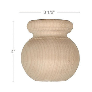 Classic Tall Round Bun Foot, 3 1/2"dia. X 4"h — Mouldings.com