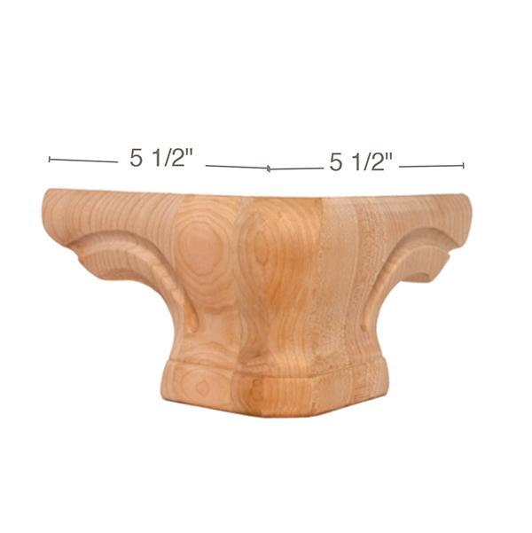 Rounded Corner Pedestal Foot, 5 1/2"sq. x 4"h — Mouldings.com