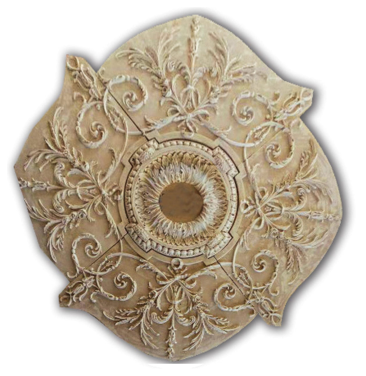 Open Scrolls and Leaves Medallion, 72'' dia x 1 3/4"d, 5 pieces, 10 ...