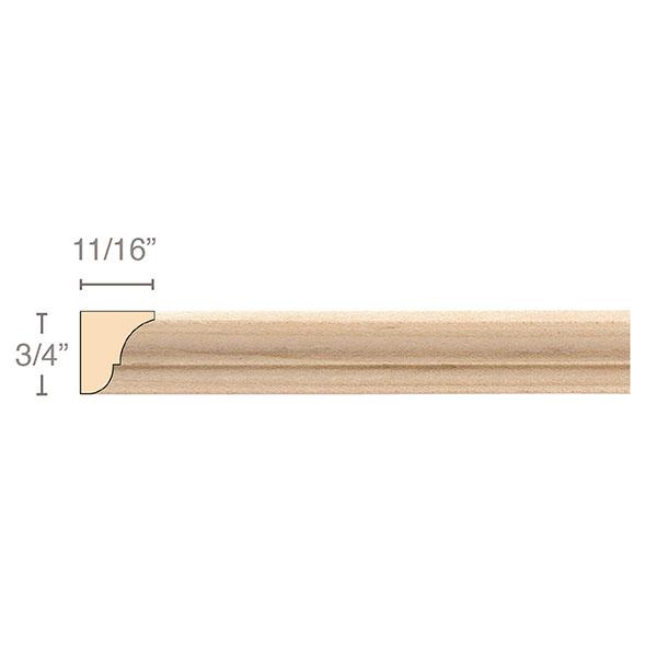 Moulding, 3/4''w x 11/16''d x 8' length, Resin is priced per 8' length ...