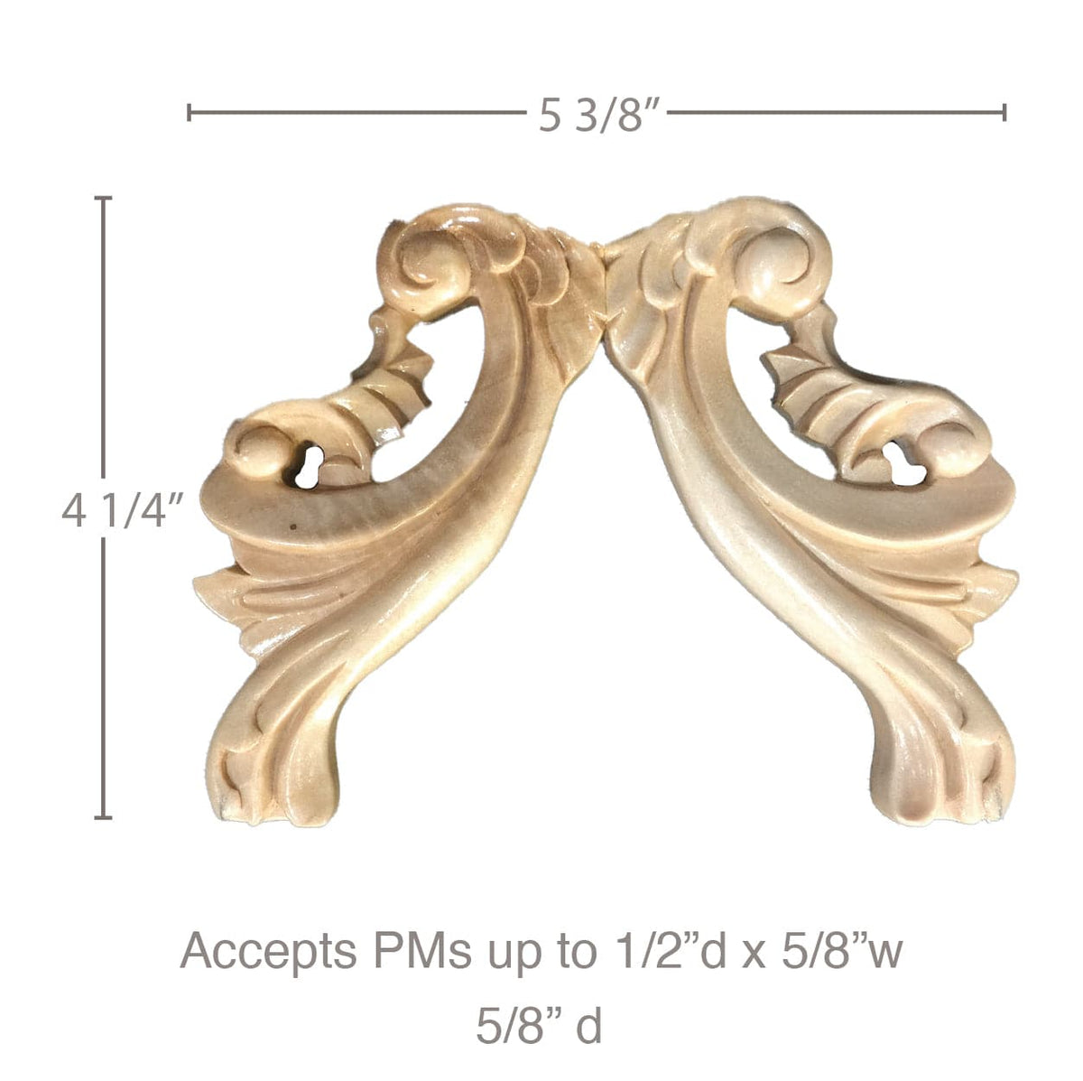 Panel Crest, 4 1/4"w x 5 3/8"d x 5/8", Pair, Resin, Ships: In 8 -12 Bu ...