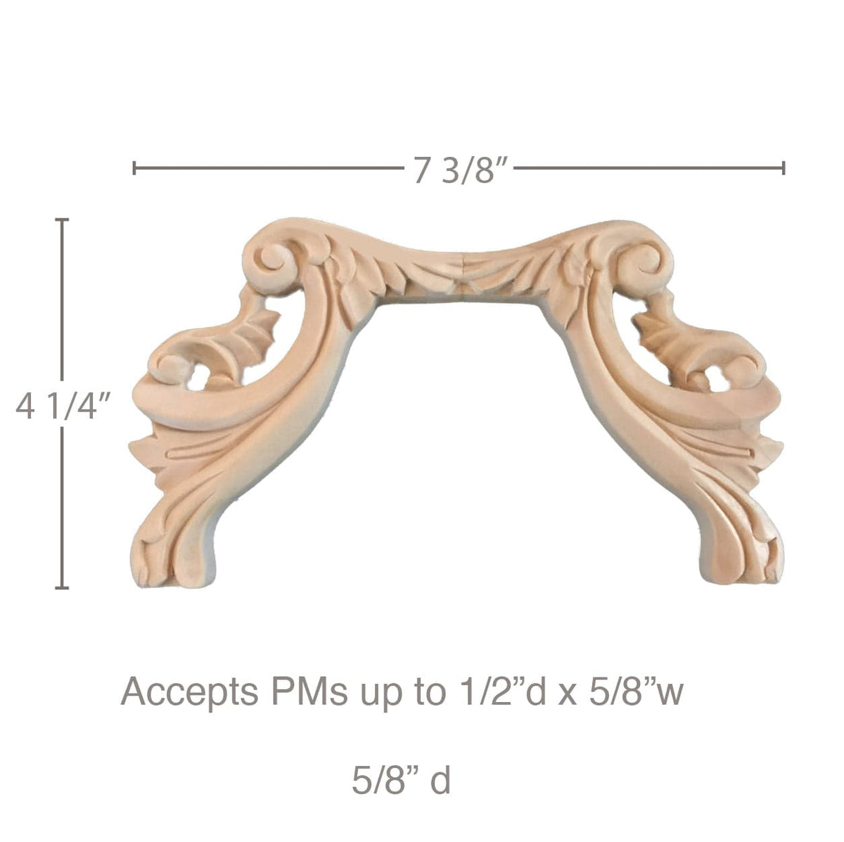 Panel Crest, 4 1/4"w x 7 3/8"d x 5/8", Pair, Resin, Ships: In 8 -12 Bu ...