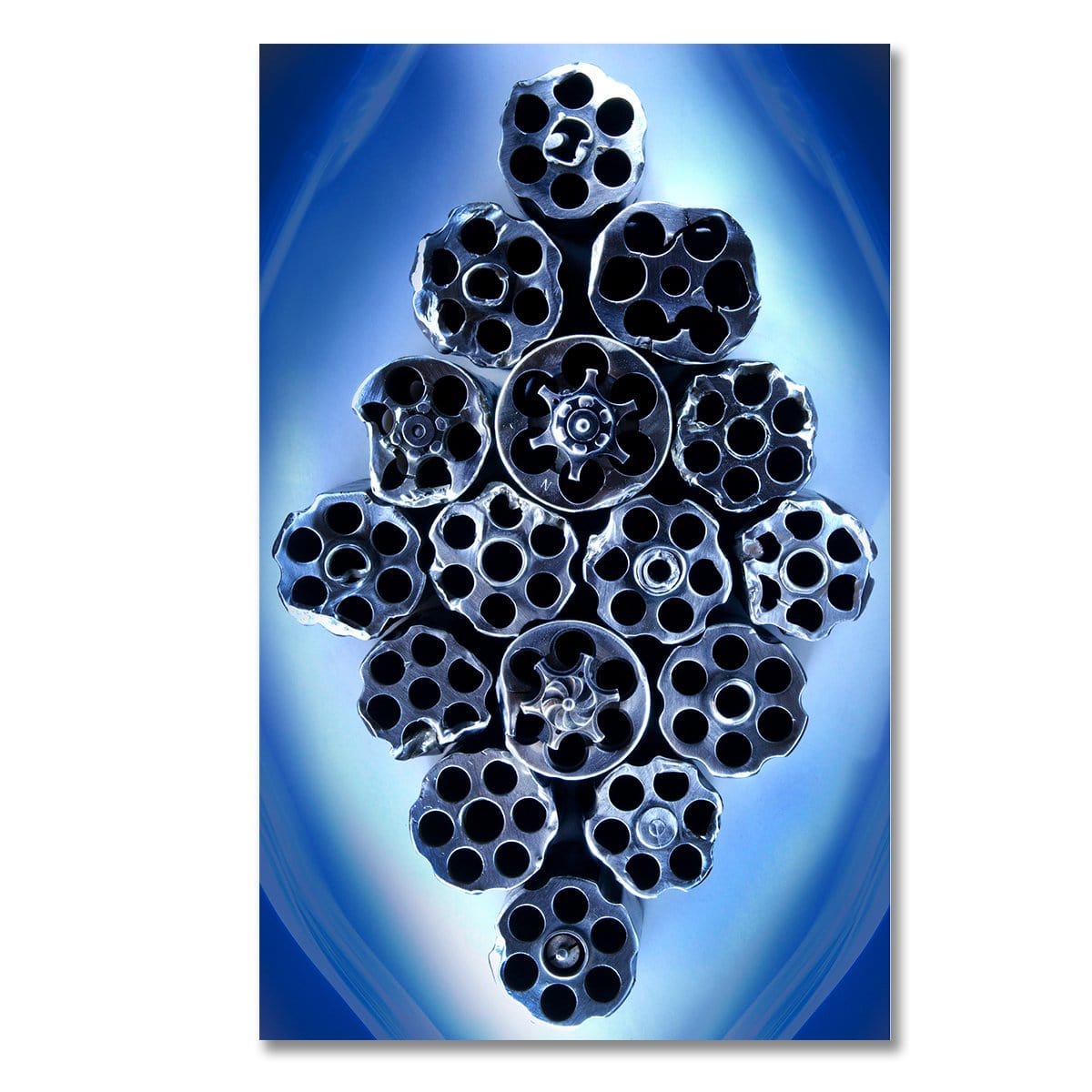Silver Bullet, Photo is made using crushed guns taken off the street b ...