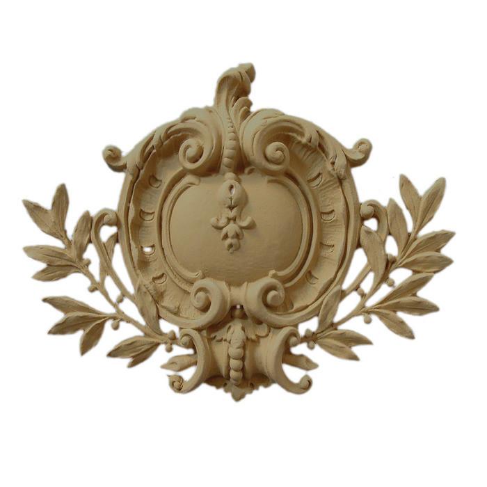 French Renaissance Shield Onlay, 13"w x 9 1/2"h x 1"d, Made to Order ...