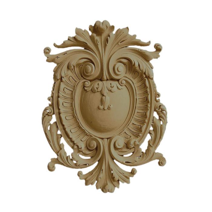 French Renaissance Shield Onlay, 9 1/2"w x 12 3/4"h x 1/2"d, Made to O ...