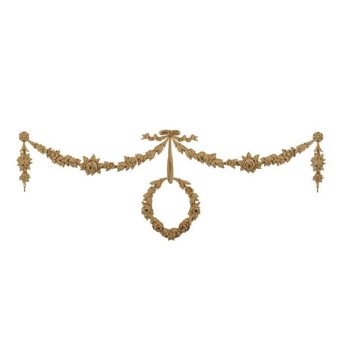 French Floral Drop, 10"w x 52 1/2"h x 1 1/16"d, Made to Order, Not Ret ...